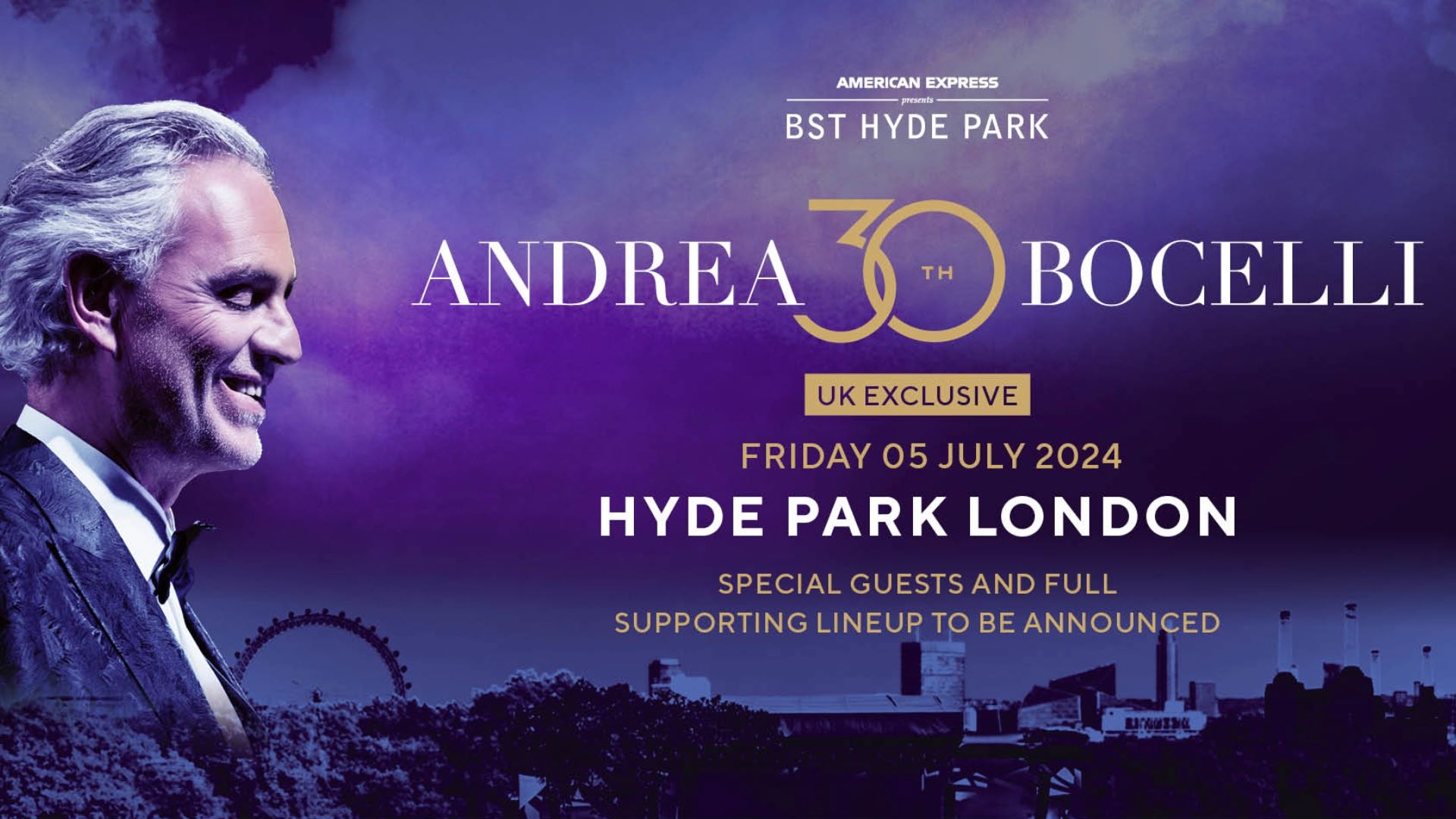 Entradas para Andrea Bocelli en Londres | Wegow